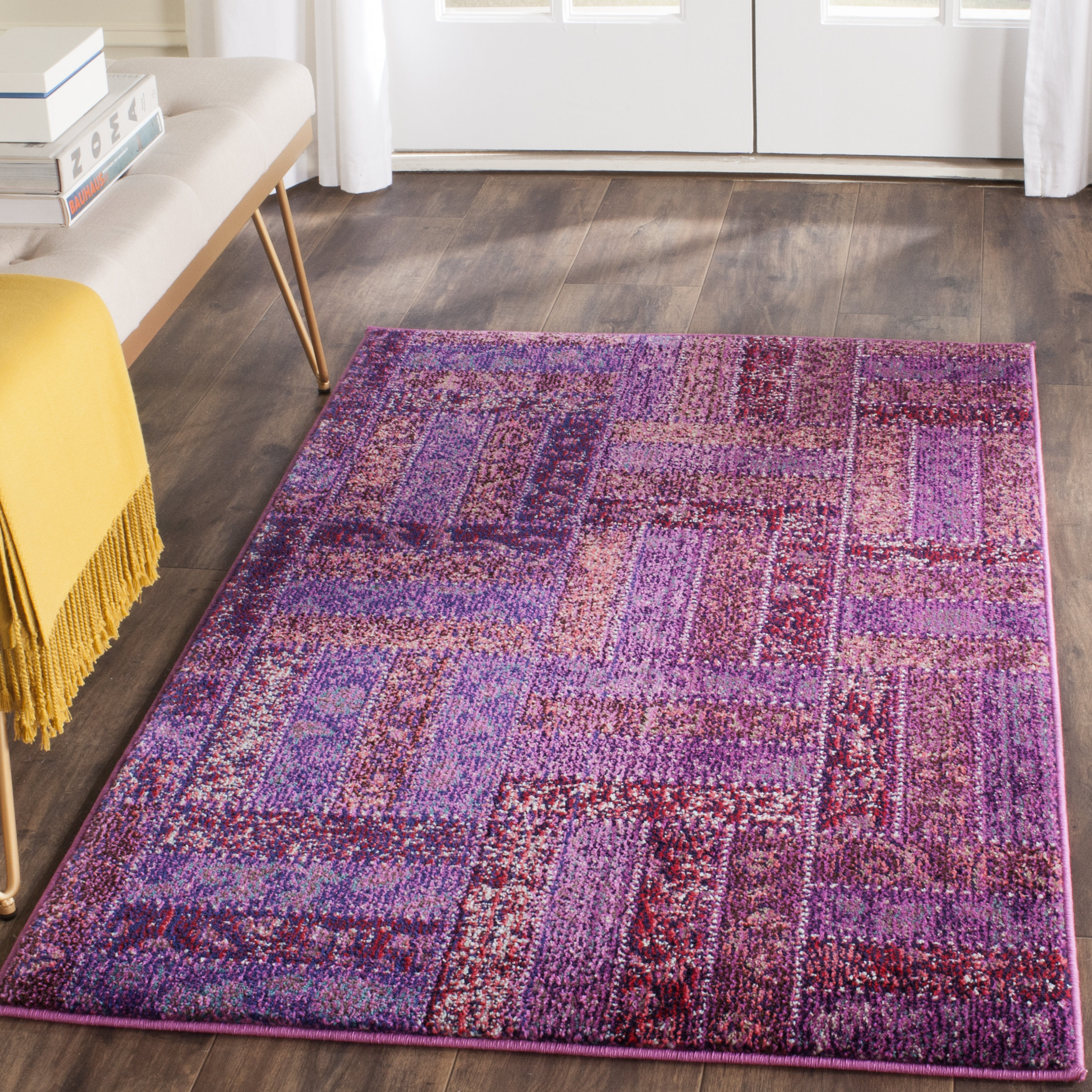 Corrigan Studio Suzan Machine Woven Hand Hooked Purple Area Rug ...