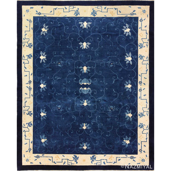 Nazmiyal Collection Room Size Antique Blue Chinese Rug | Perigold