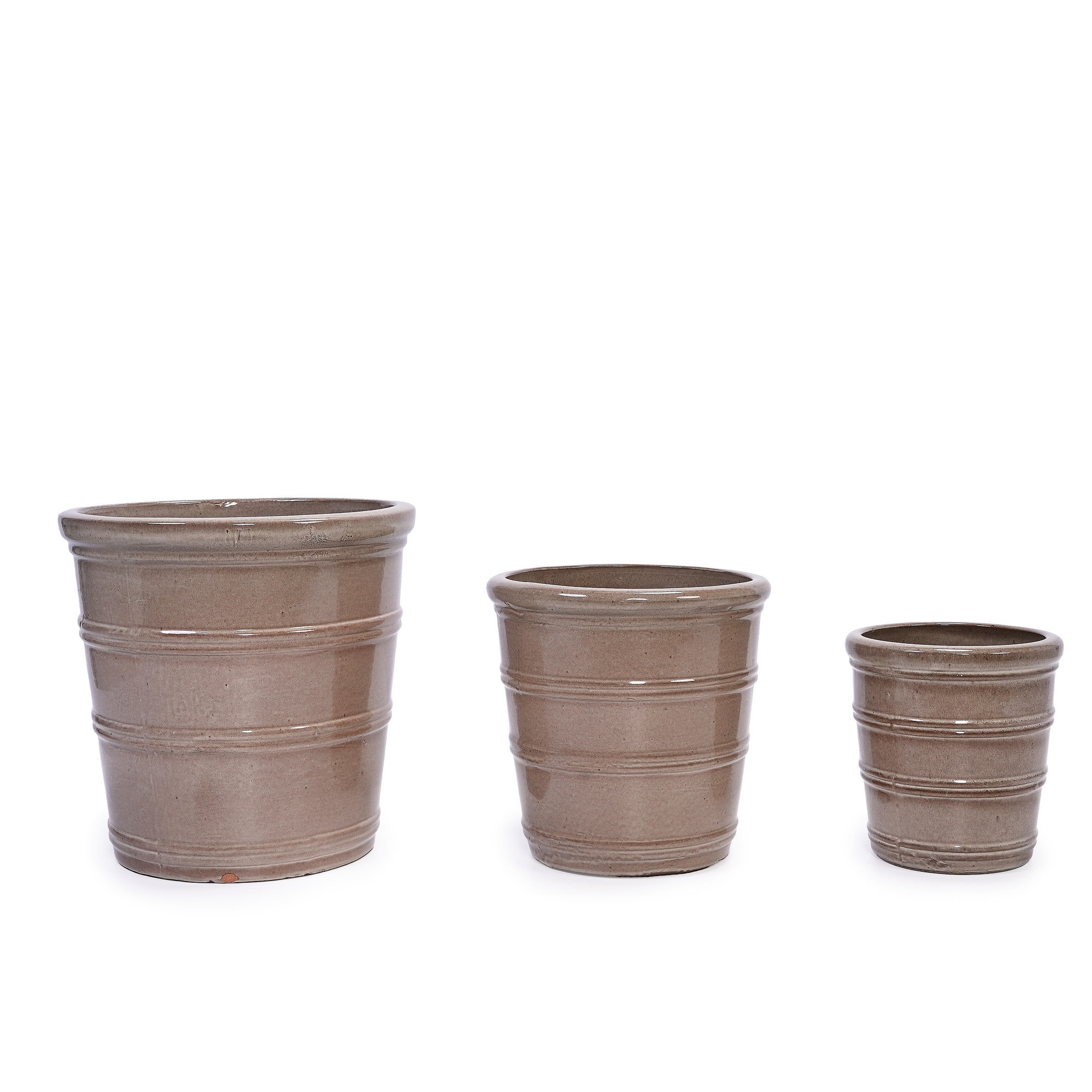 Latitude Run® 3 Piece Bean Paste Red Planters, Ceramic With Drainage ...