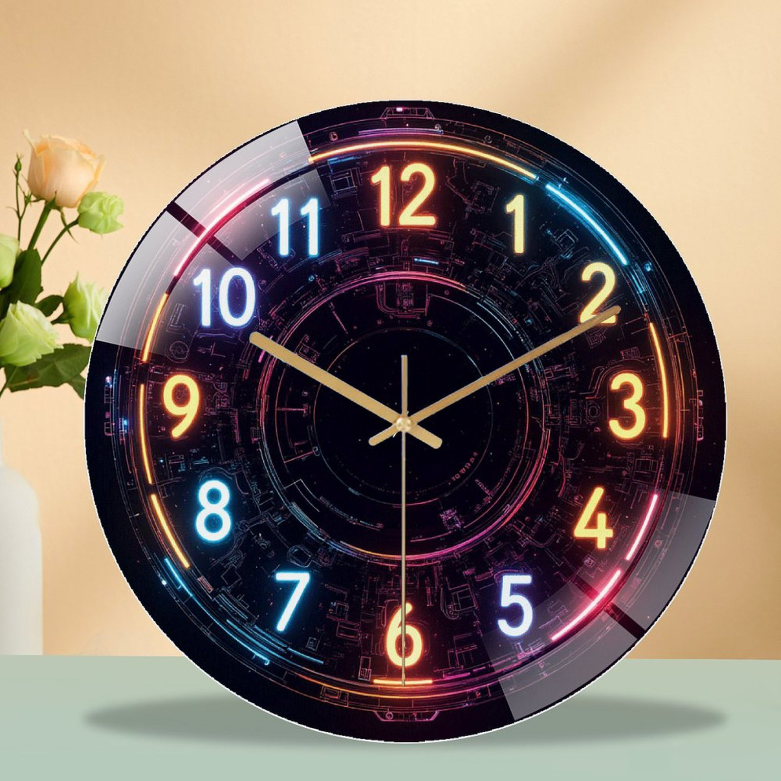 Wrought Studio LED Neon Wall Clock with Unique Design And Bright ...