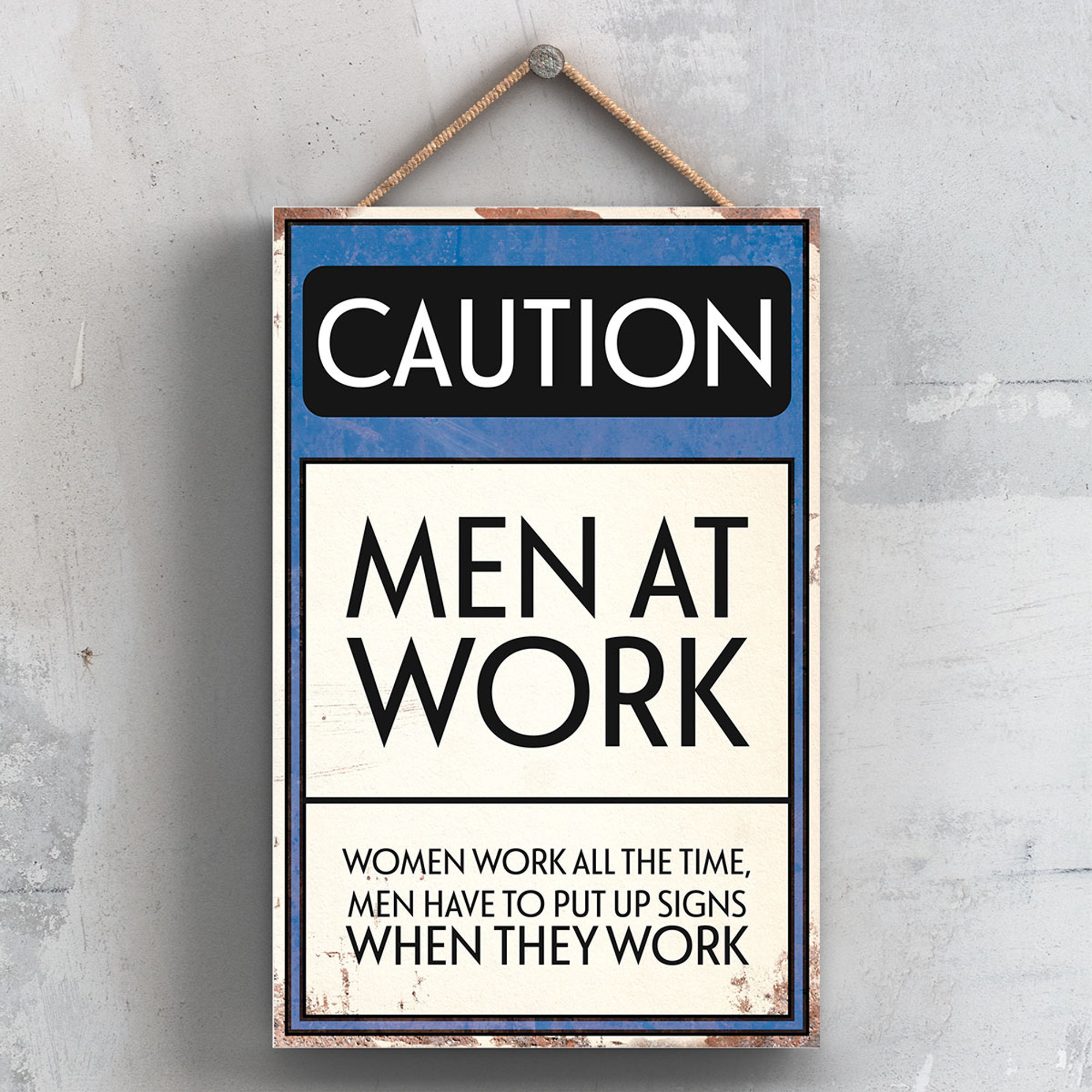 Happy Larry CAUTION MEN AT WORK 185X120 | Wayfair.ie