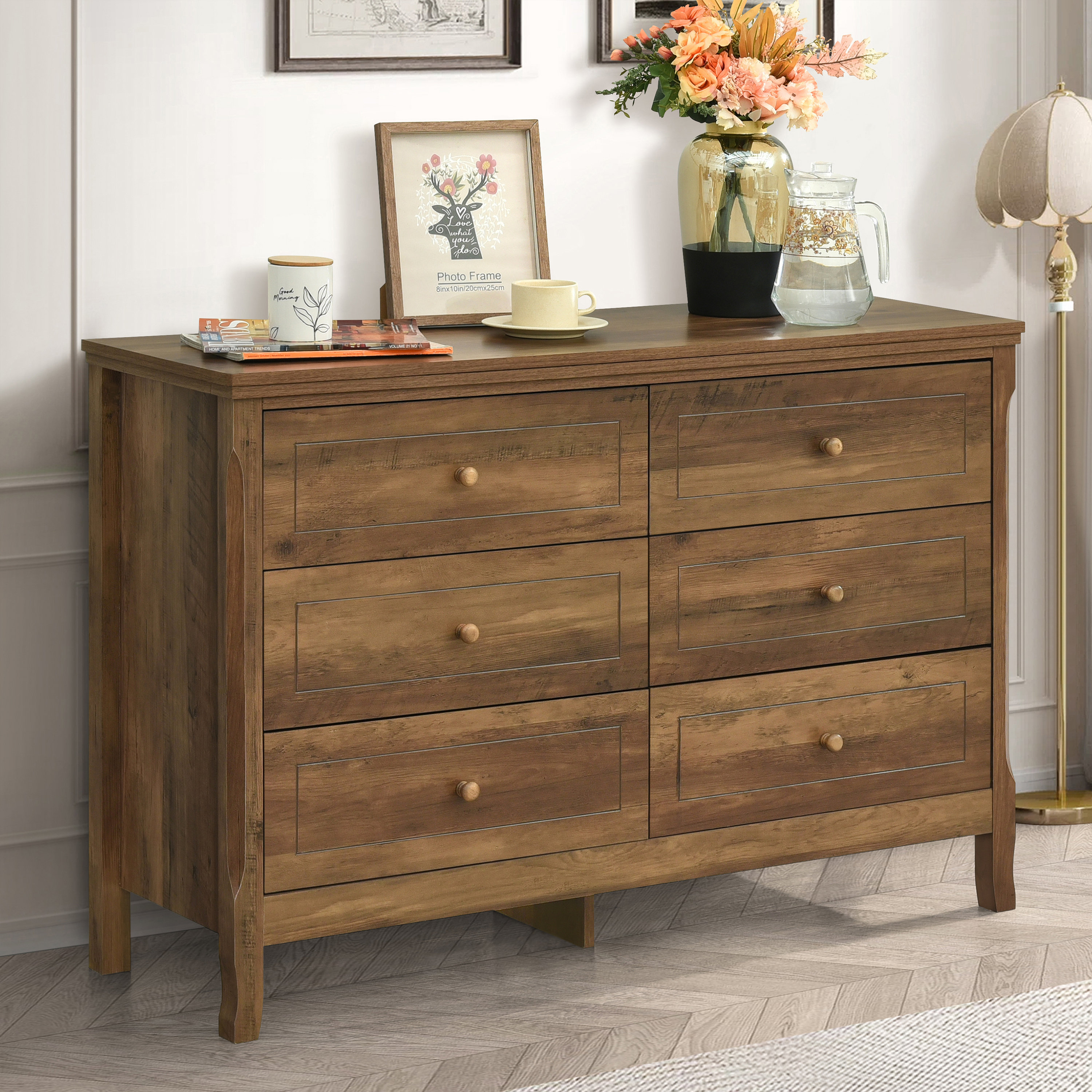 Winston Porter Porter 6 Drawer Dresser With Interlock Drawer Feature & Reviews | Wayfair