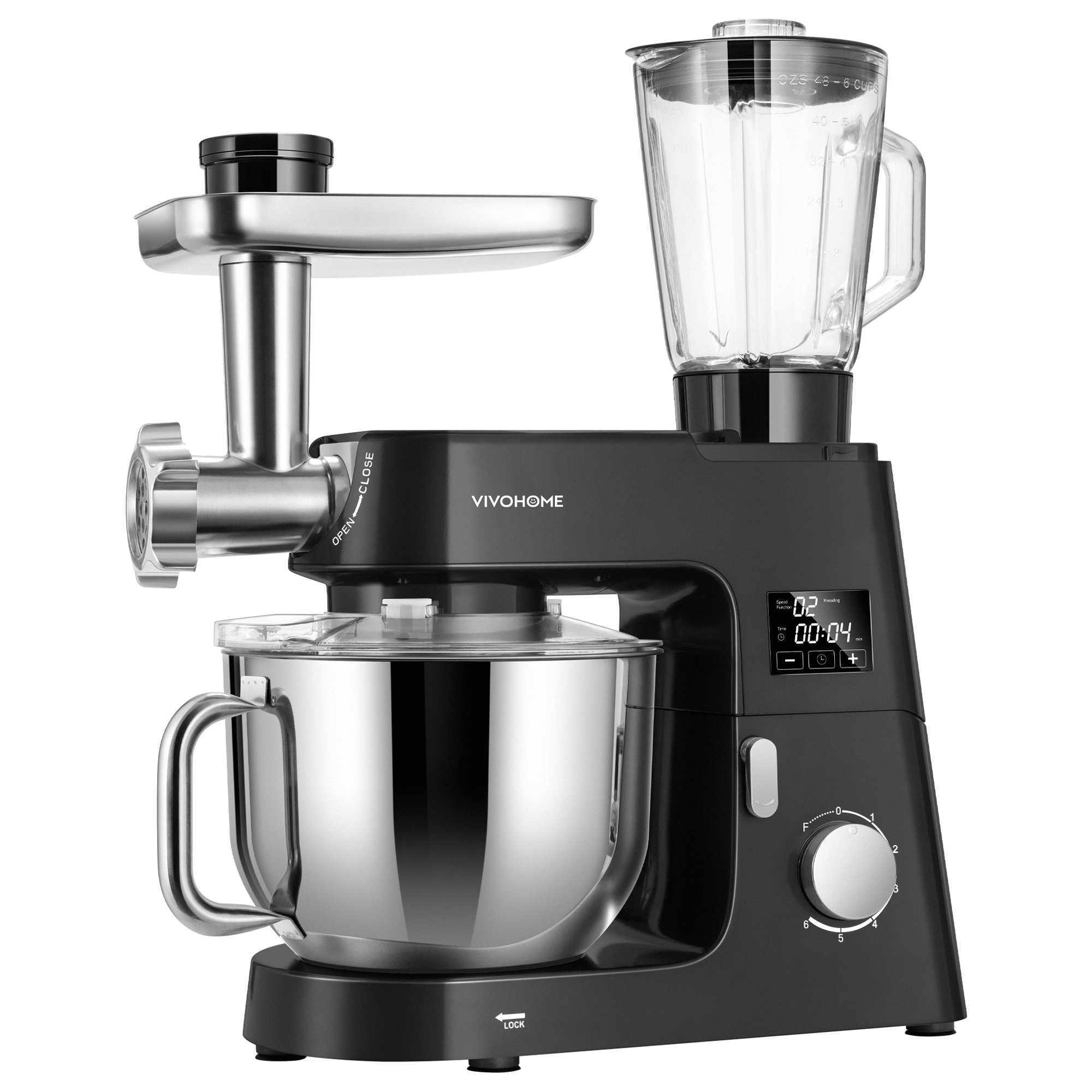 VIVOHOME 7.5 Quart 6 Speed 9 In 1 Multifunctional Stand Mixer With ...