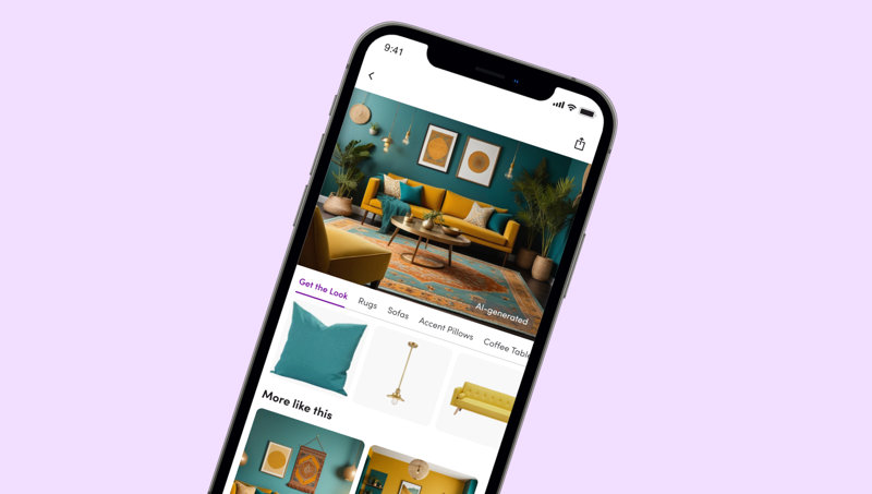 Image of Discover feature in the Wayfair app.