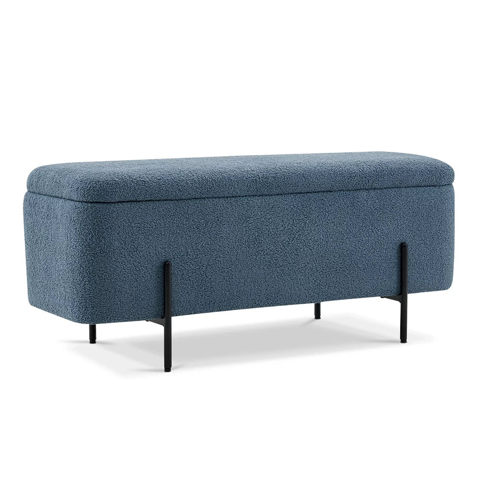 Latitude Run® Jezell Upholstered Flip Top Storage Bench Teddy Fabric