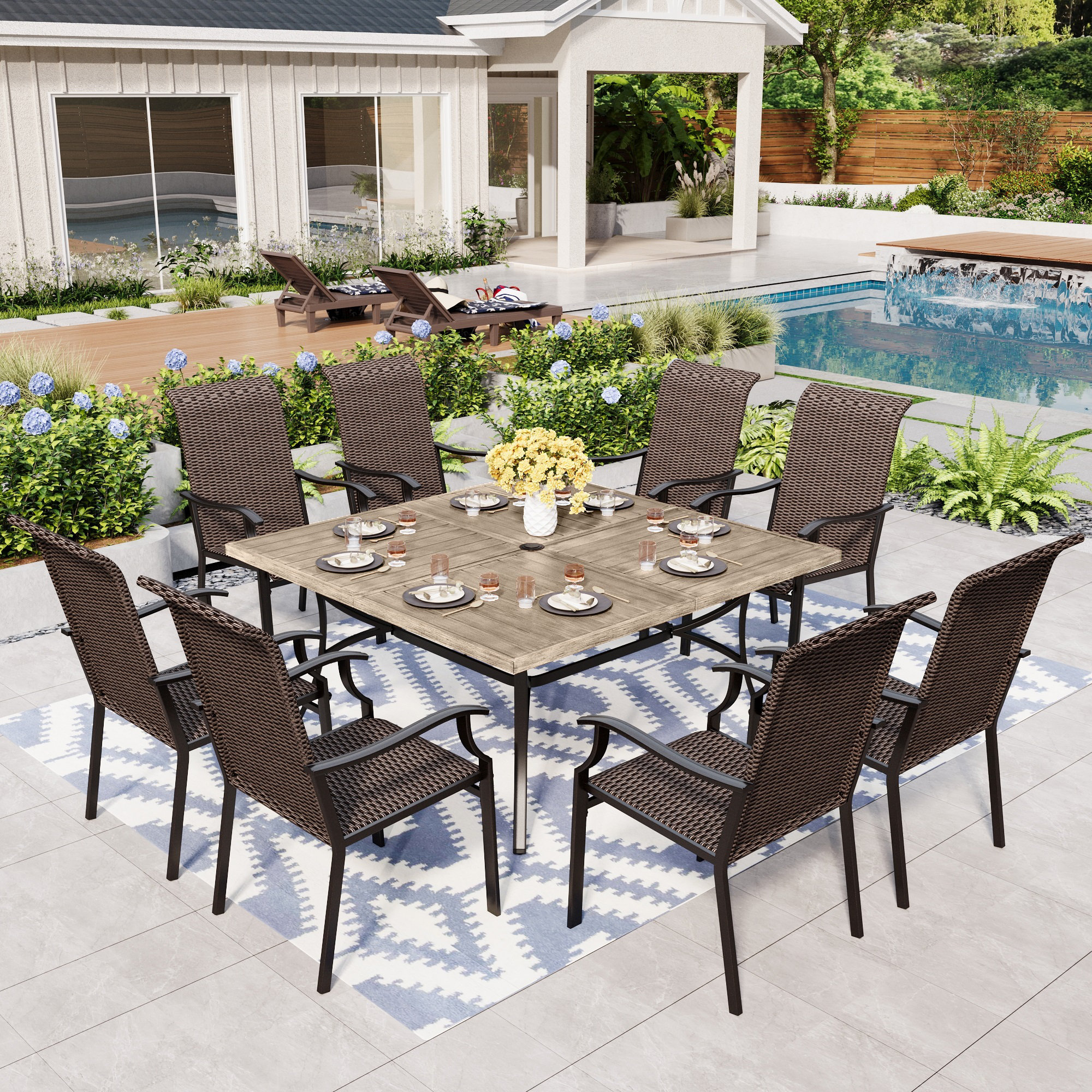 Lark Manor™ Square 8 - Person 60" Long Dining Set & Reviews | Wayfair