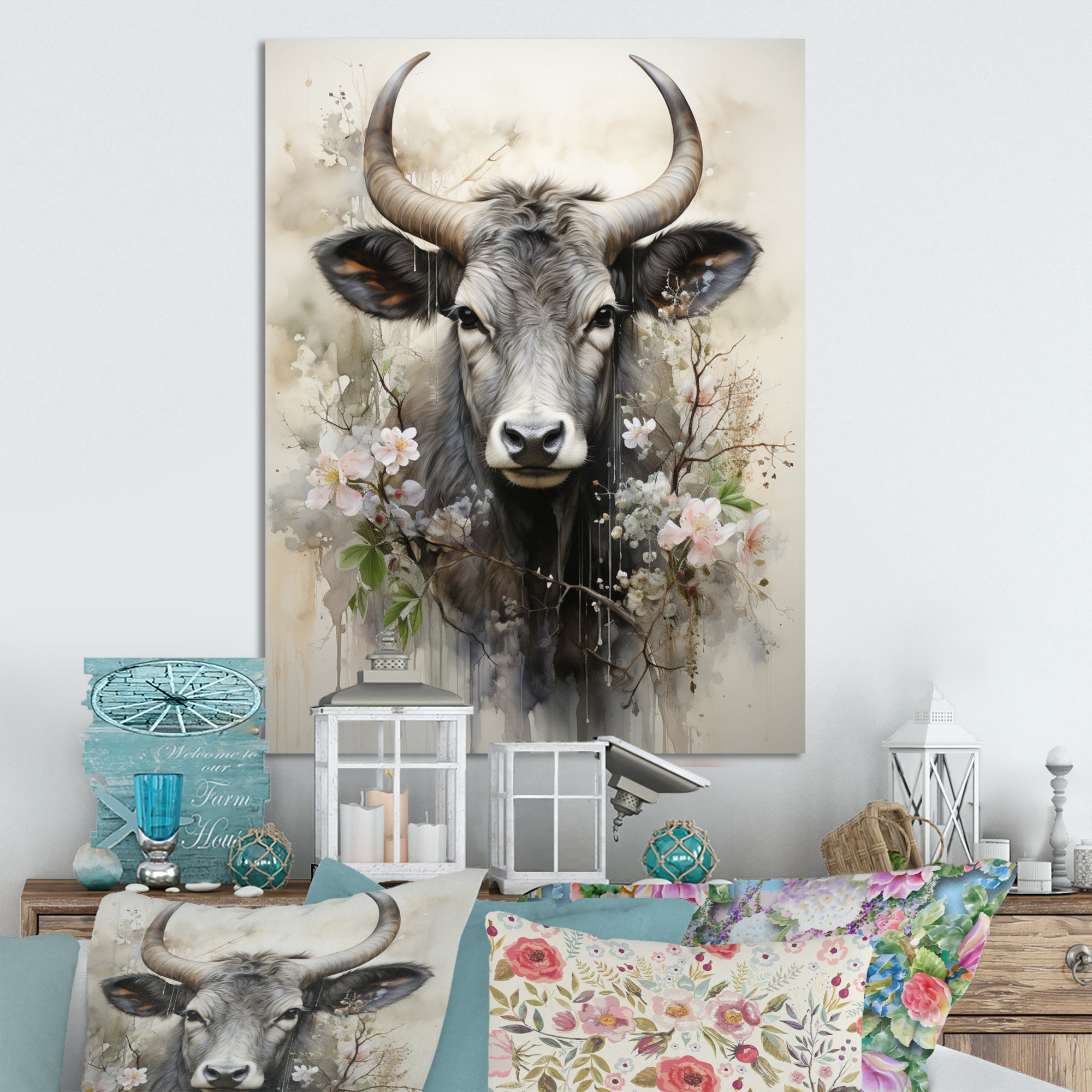 Mercer41 Asian Art Cow Sumi II - Asian Metal Wall Decor - Wayfair Canada