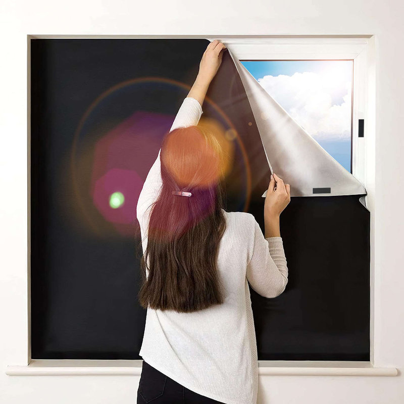 Symple Stuff 100% Blackout Curtains Portable DIY Window Blinds No Drill ...