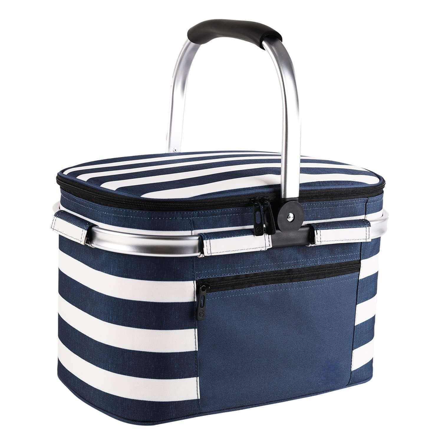 Mint Pantry® Insulated Picnic Baskets Shoping Basket Cooler Bag ...