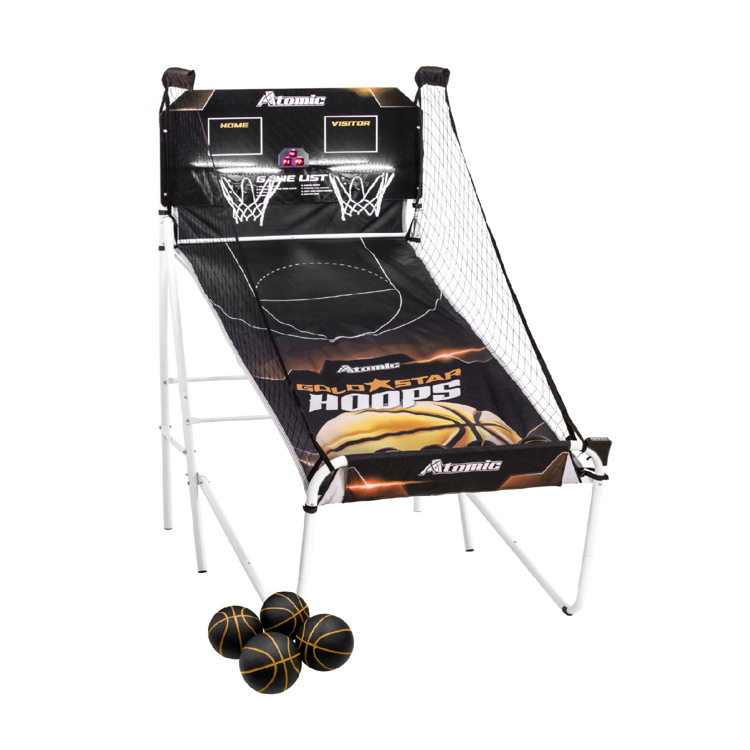 JETEHO Gold Arcade Basketball Game, Bright LED Rims, With 4 Rubber ...