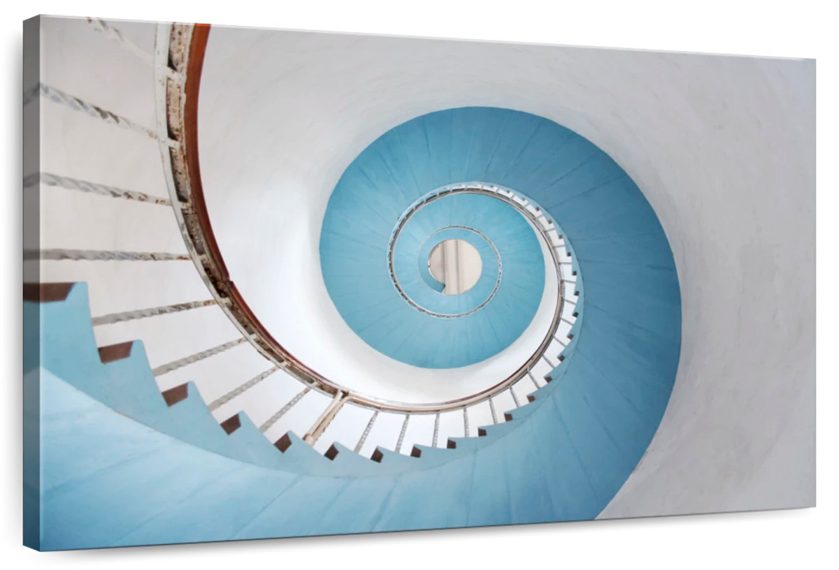 Ebern Designs Lilie Blue Spiral Staircase | Wayfair
