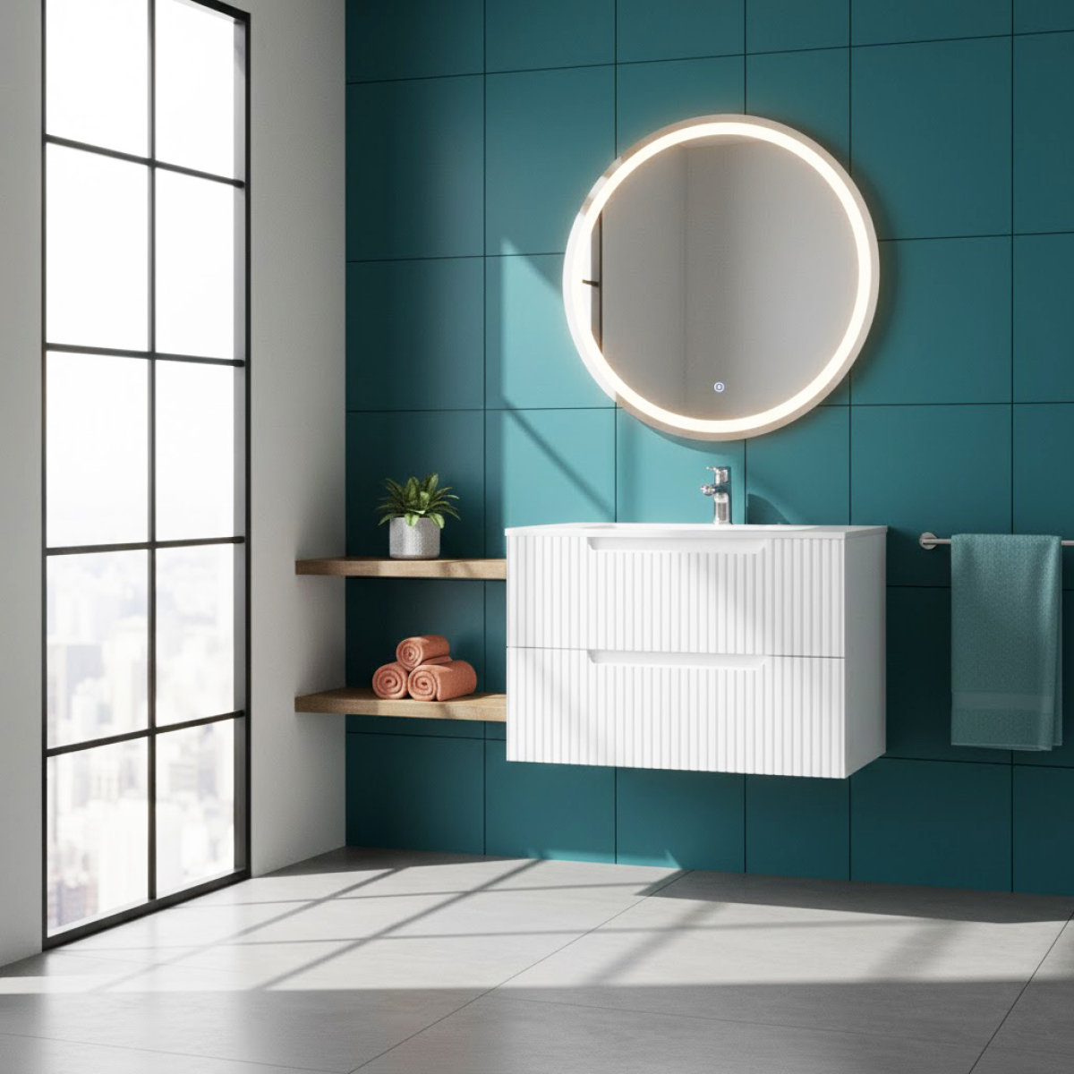 Ebern Designs Goodyo 30 Inch Wall Mounted Bathroom Vanity With Sink ...