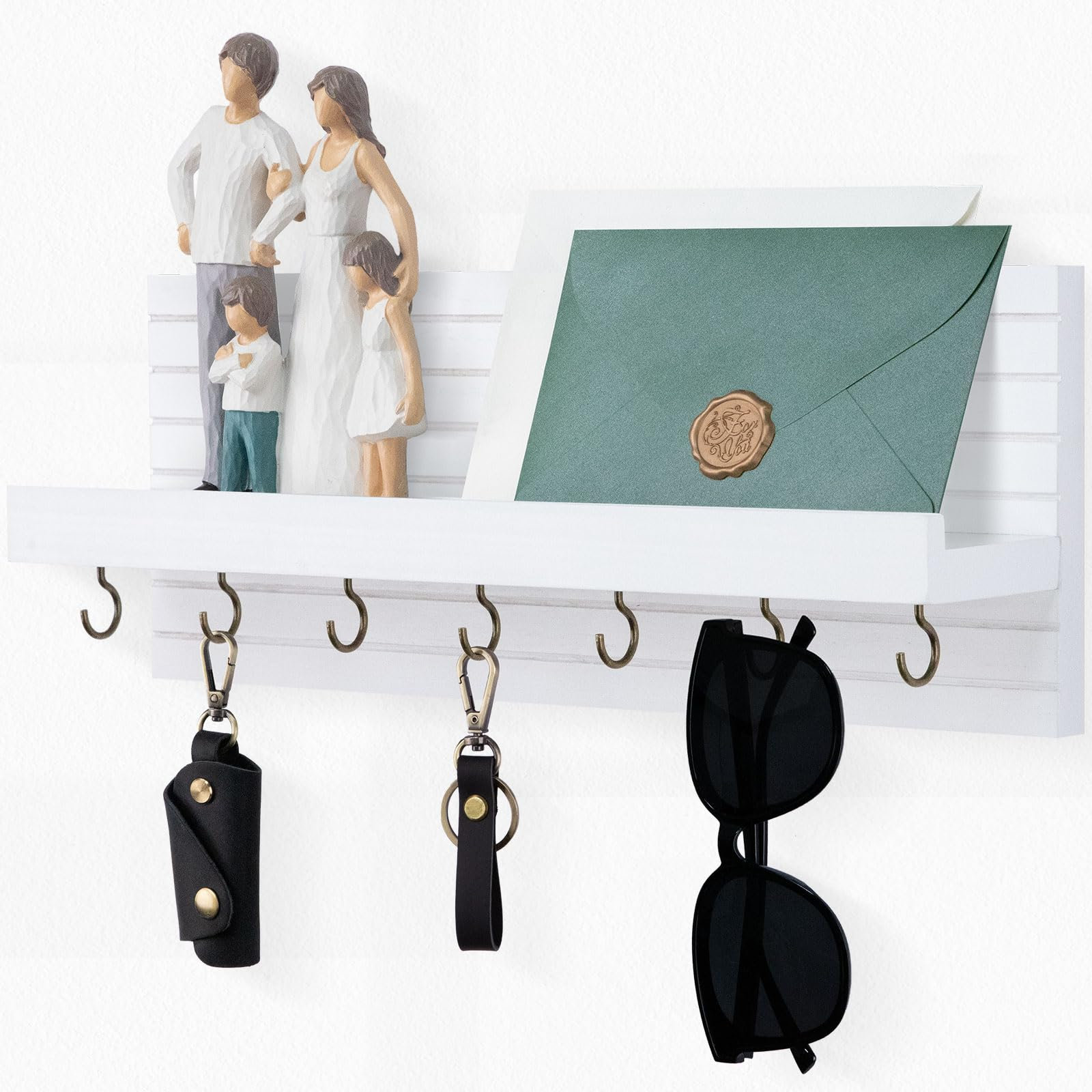 Ebern Designs Merenich Key Holder Wall Mount, Entryway Mail Organizer ...