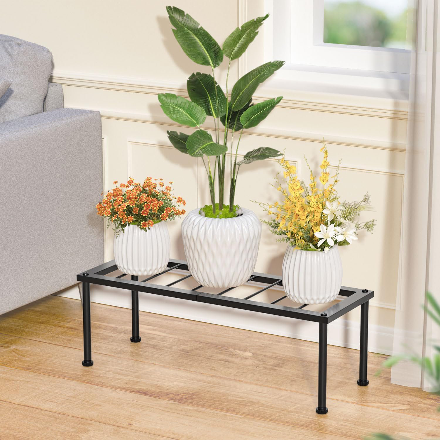 Latitude Run® 1 Tier Plant Stand: Ladder Plant Holder - Metal Flower ...