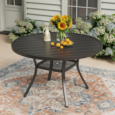 Latitude Run® Teressa Round Outdoor Dining Table & Reviews | Wayfair