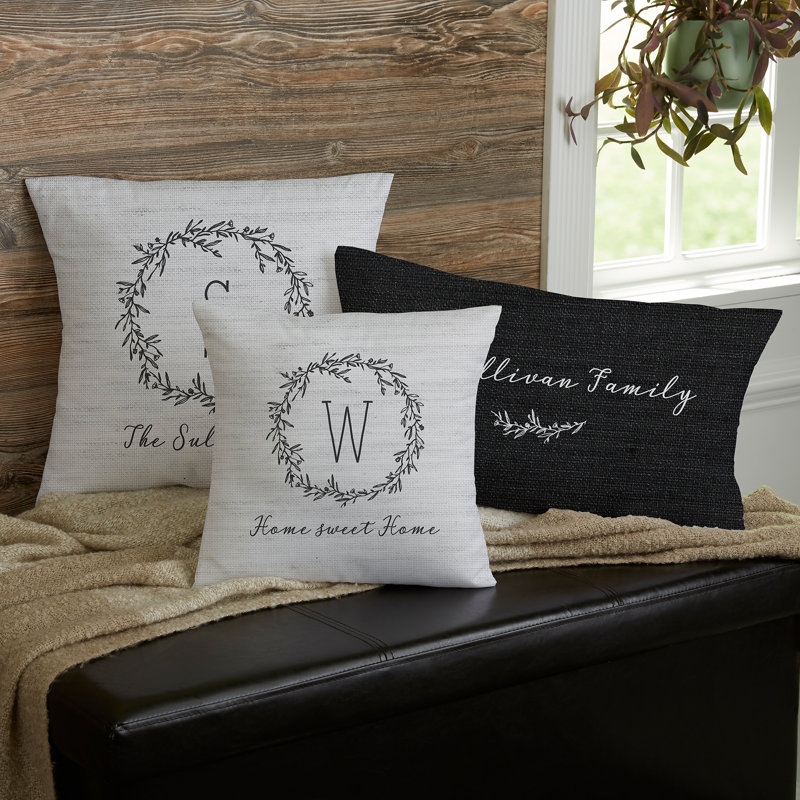 Personalization Mall Farmhouse Floral Personalized 18" Throw Pillow ...