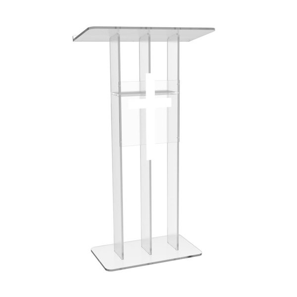 FixtureDisplays Clear Podium Plexiglass Lecturn Transparent Church ...