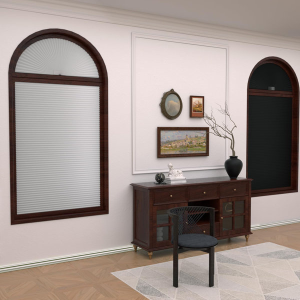 Symple Stuff Arch Window Shades Half Circle Blackout Cellular Shades ...