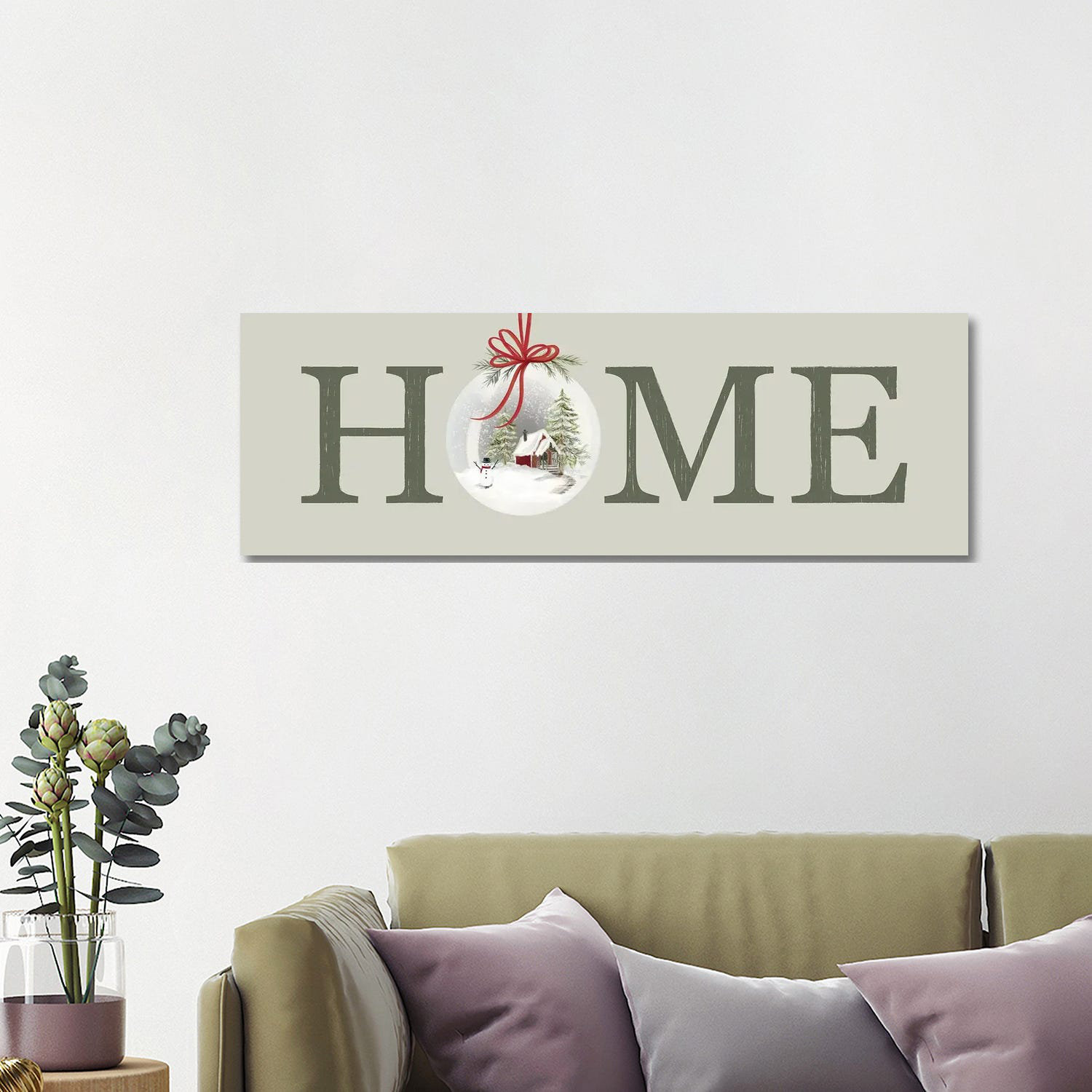The Holiday Aisle® Christmas HOME Sign - Wall Art Print - Framed Canvas ...