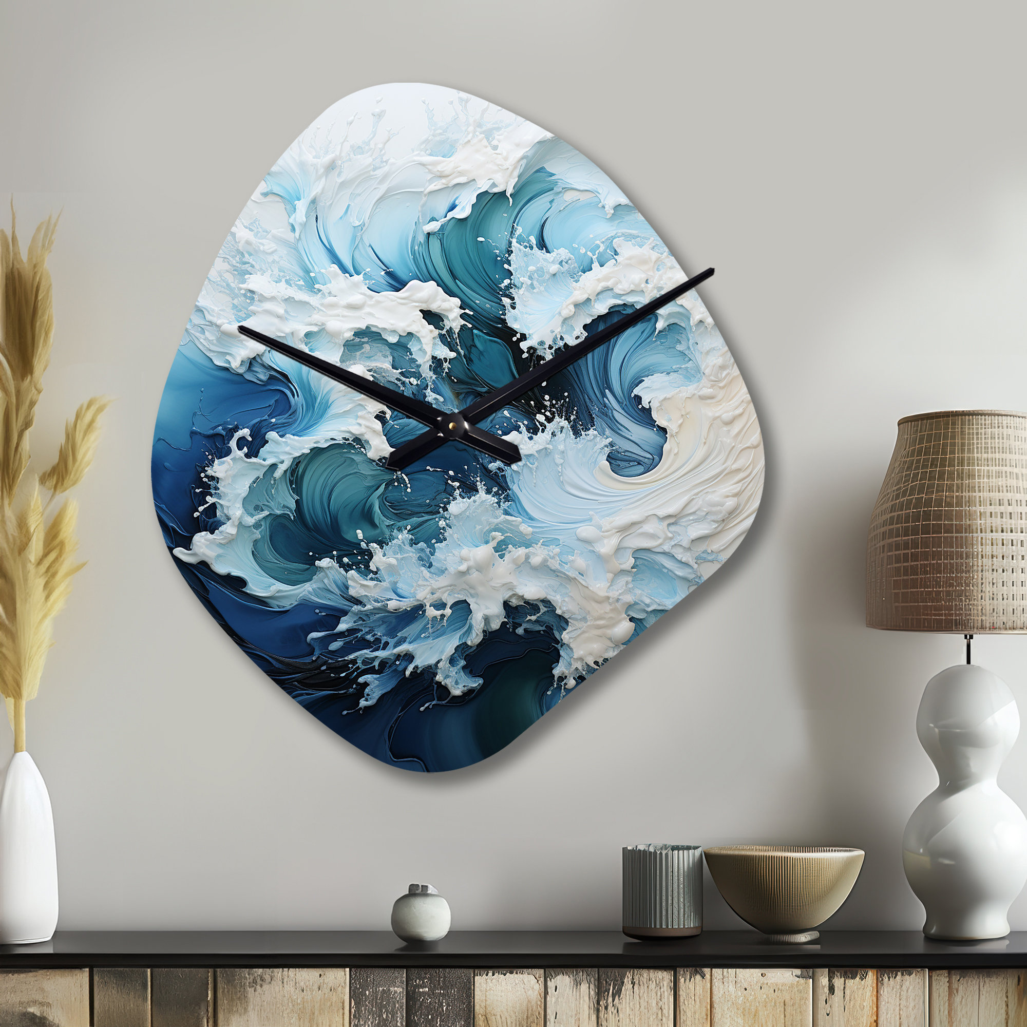 Design Art Coastal Waves Rhythmic Coastal II - Nebula Shape Coastal ...