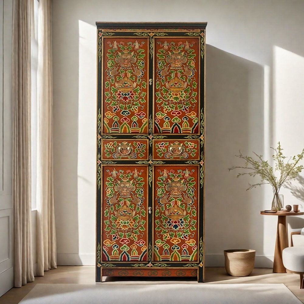 Parttlion Chinese style retro elegant exquisite wardrobe | Wayfair