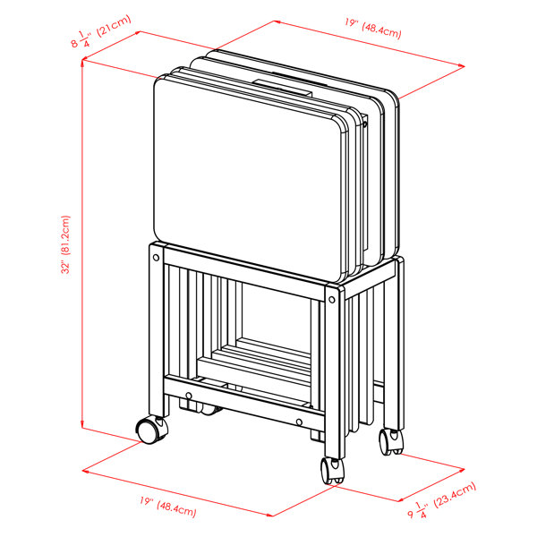 Winsome Allen 5 Piece Snack Tray Table Set & Reviews | Wayfair