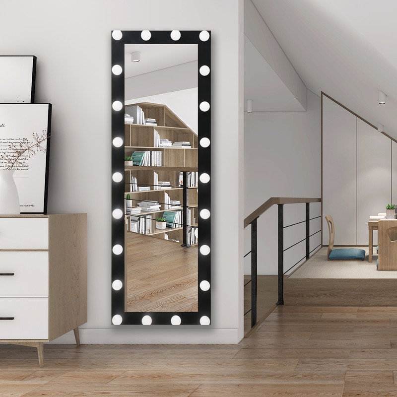Latitude Run® 24 in. W x 65 in. H Hollywood Dressing Mirror Aluminum ...