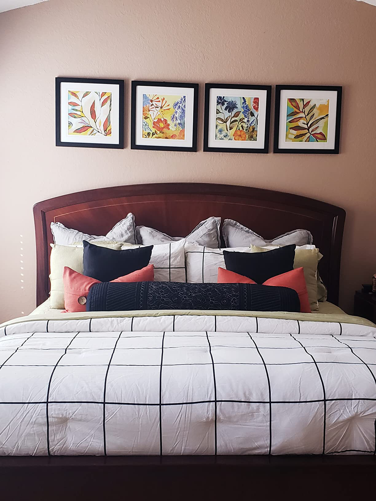 Suploo White Plaid Comforter Sets Queen Grid Bedding Comforters Cotton ...