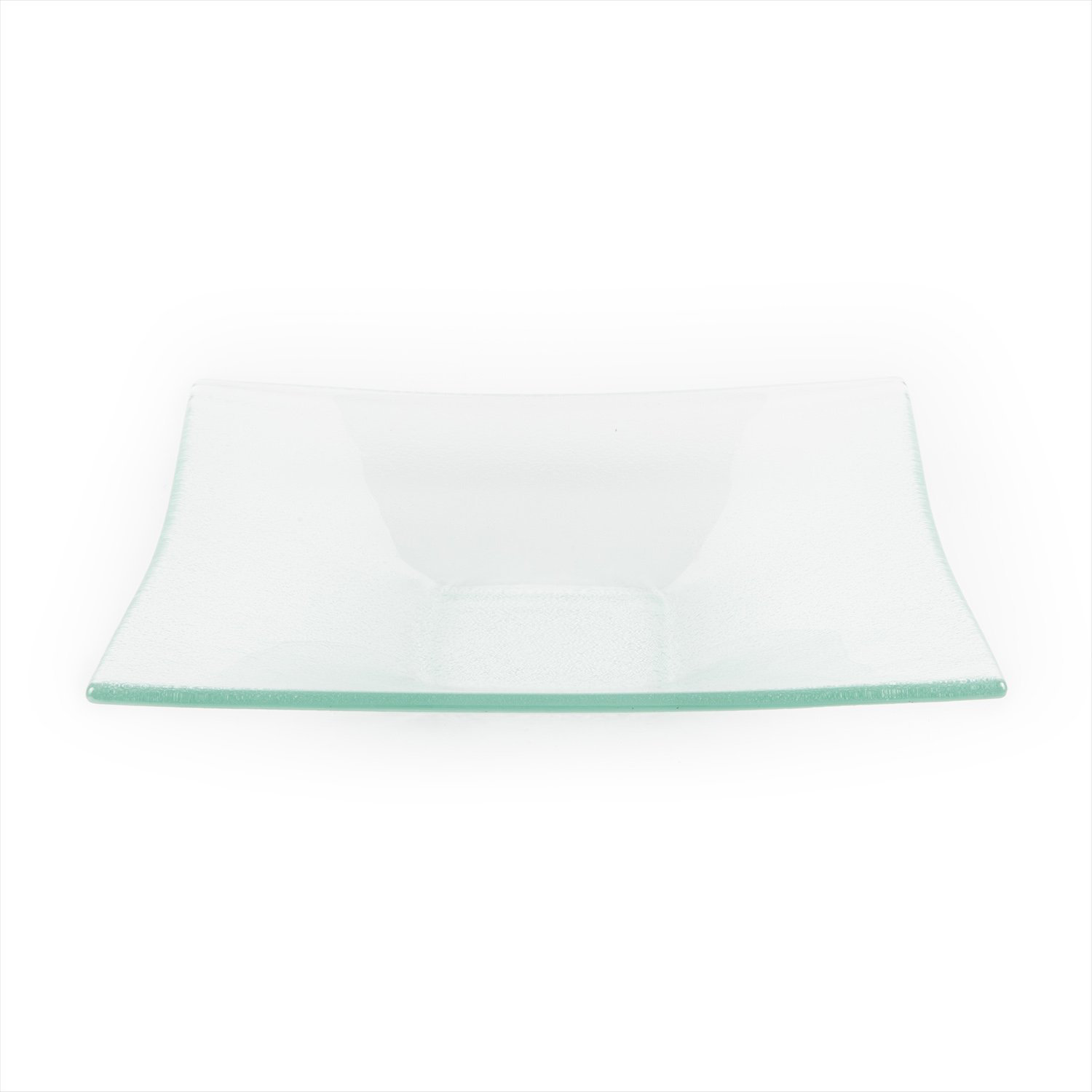 Turgla Home Glass Dinnerware 10.75" x 0.5" x h:1.5" 1 oz. Square Clear ...