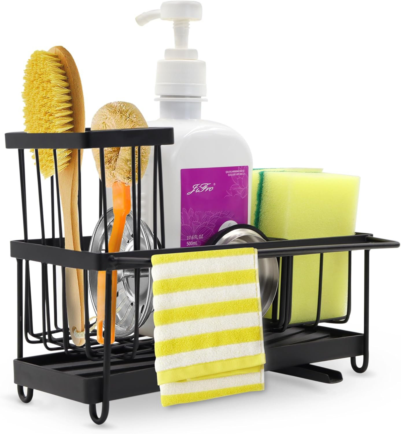 WKING Stainless Steel Kitchen Sink Caddy With Auto-Draining Swivel Disk ...