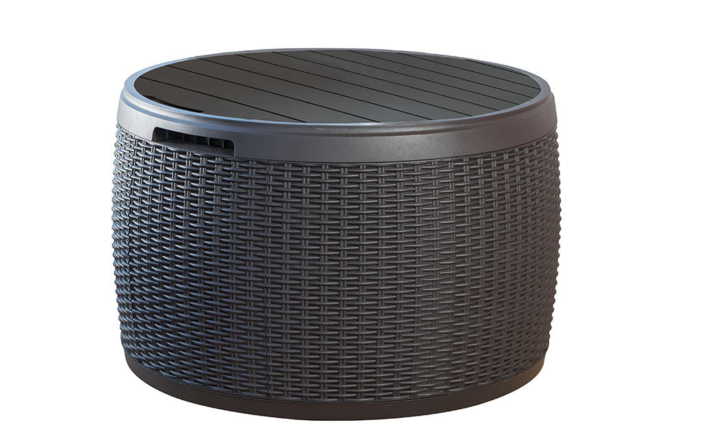 Keter Circa 37 Gallon Rattan Durable Resin Outdoor Storage and ...