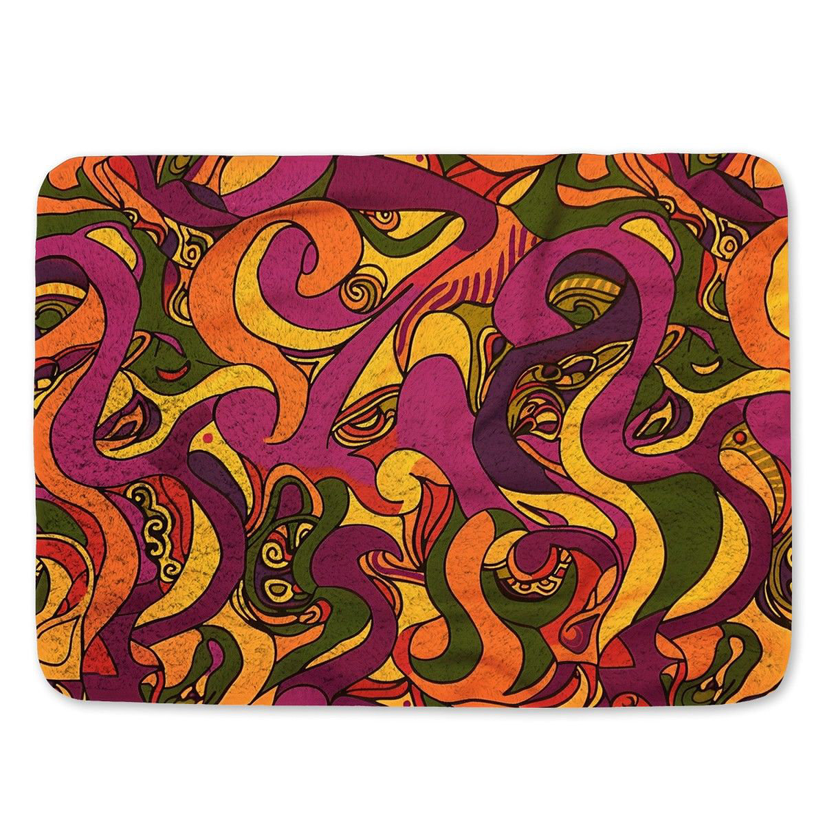 Red Barrel Studio® Psychedelic Bath Mat Abstract Bathroom Decor Vivid ...