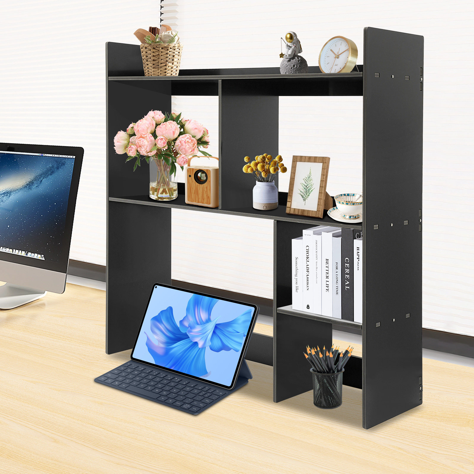 Dovecove Aurigae 35.4" H Plastic Desktop Display Rack Bookshelf | Wayfair