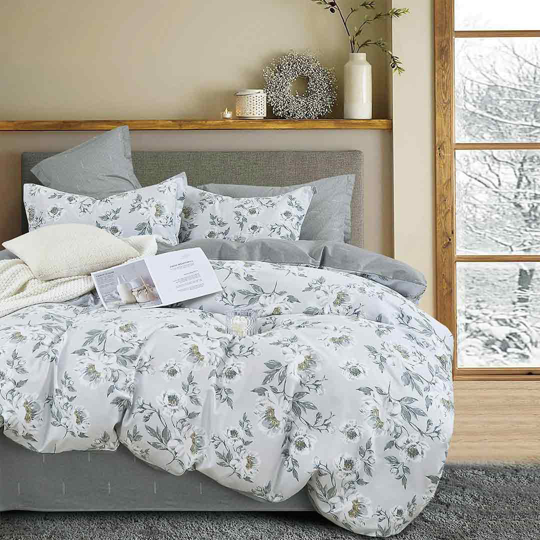 TELOVIN Botanical Cotton Comforter Queen Size - Mint Green Comforter ...