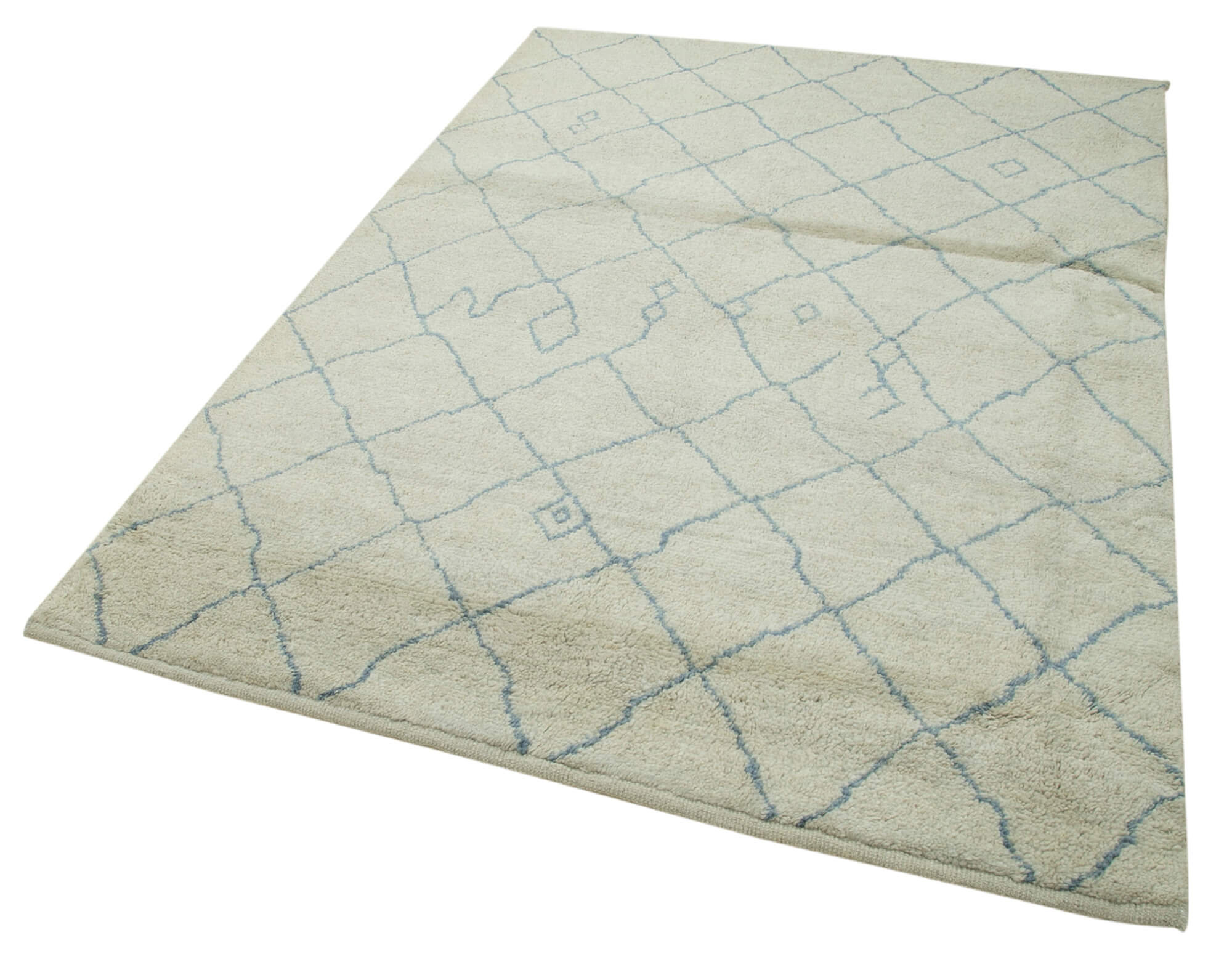 Rug N Carpet Tapis géométrique beige en laine fabriqué à la main Morocco - Wayfair Canada