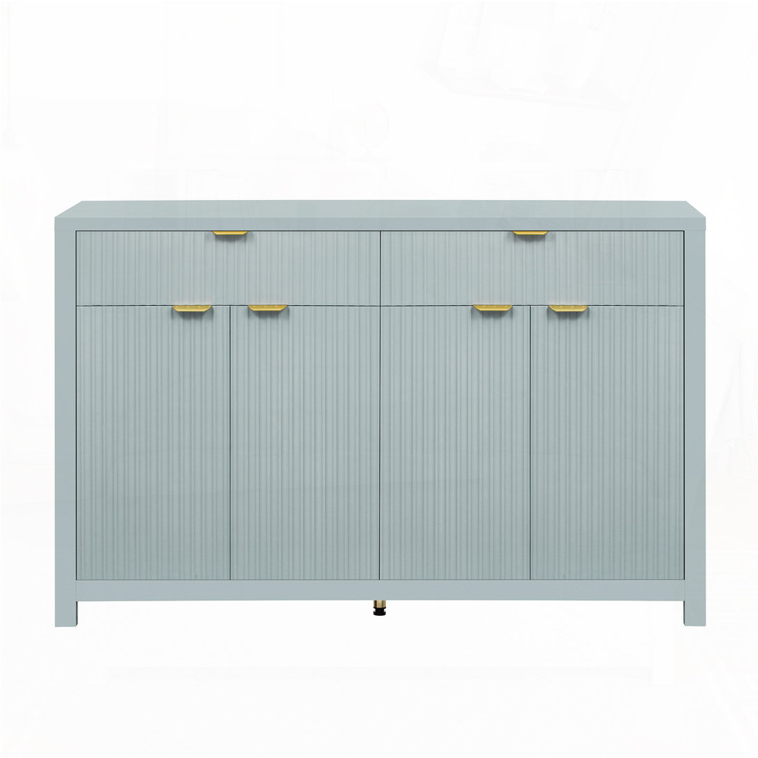 Latitude Run® Modern Wave-Pattern Console Table with 2 Drawers and 4 ...