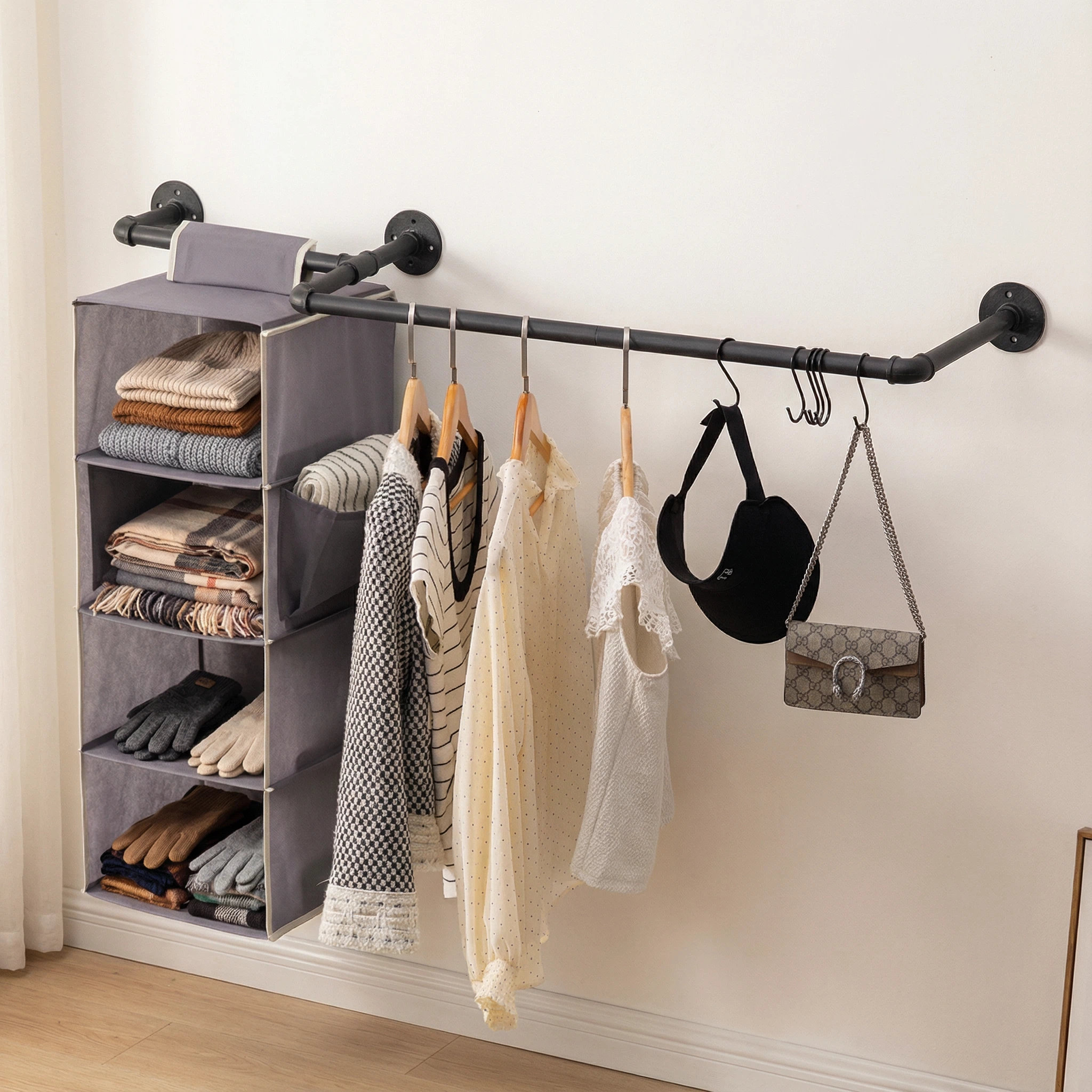 Trent Austin Design® Julen Iron Adjustable Wall Mounted Clothes Rack ...