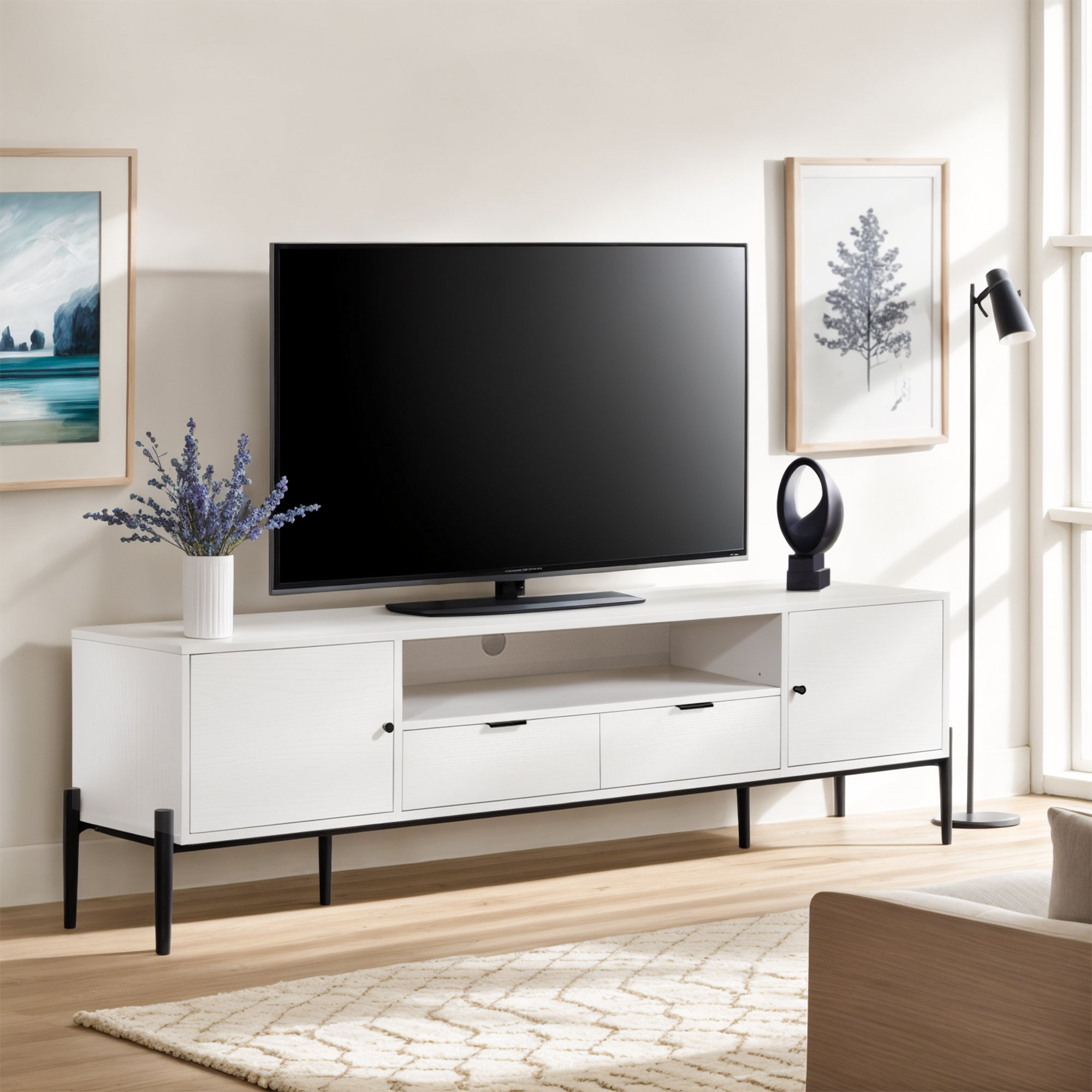 Wrought Studio™ Keyron 71'' W One-Piece Storage Credenza | Wayfair