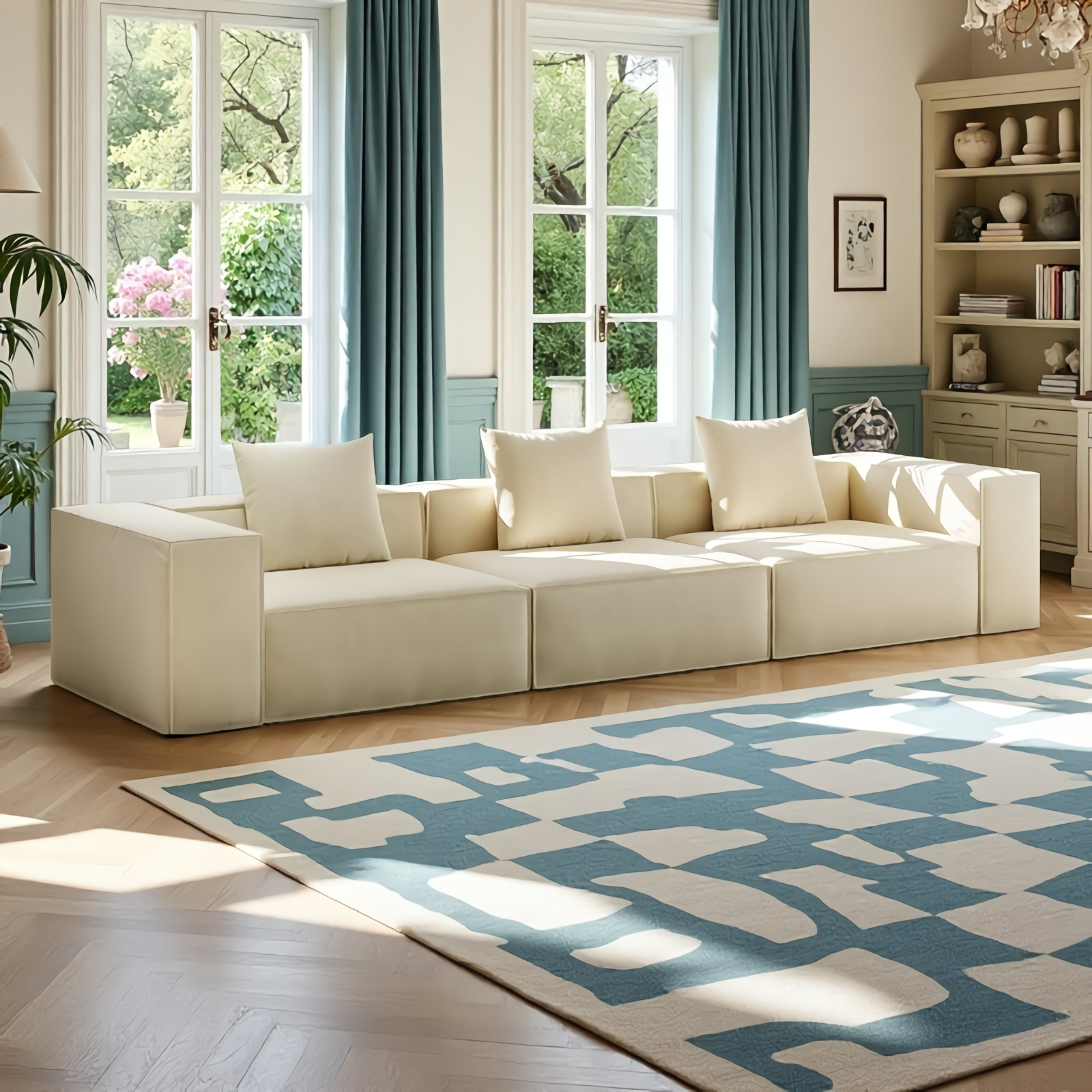 Ivy Bronx Modern Cream Modular Compressed Living Room Sets | Wayfair