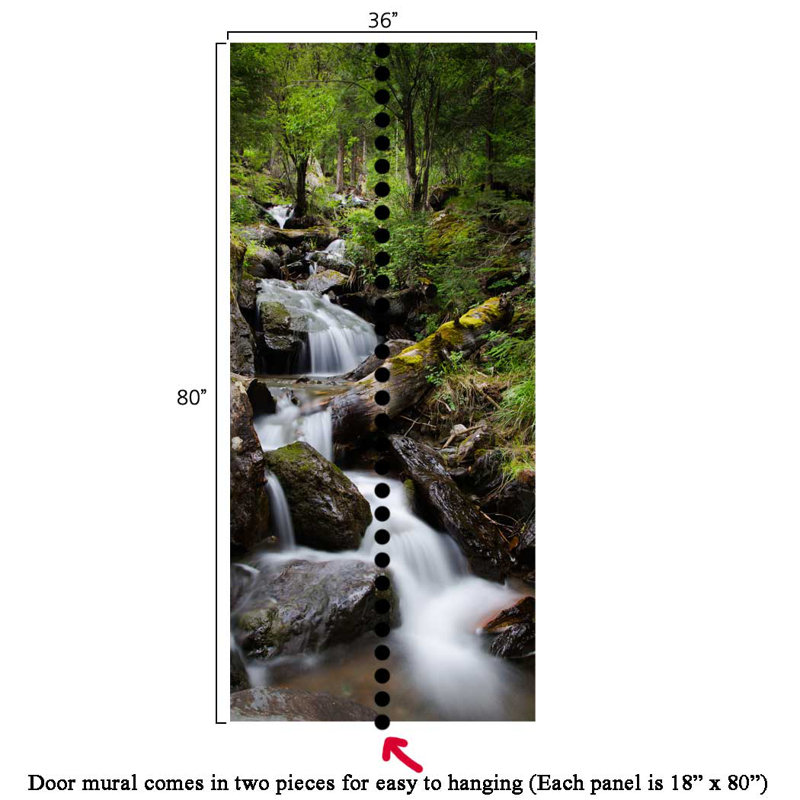 Union Rustic Door Wall Sticker Mountain Streams Decal Self Adhesive ...