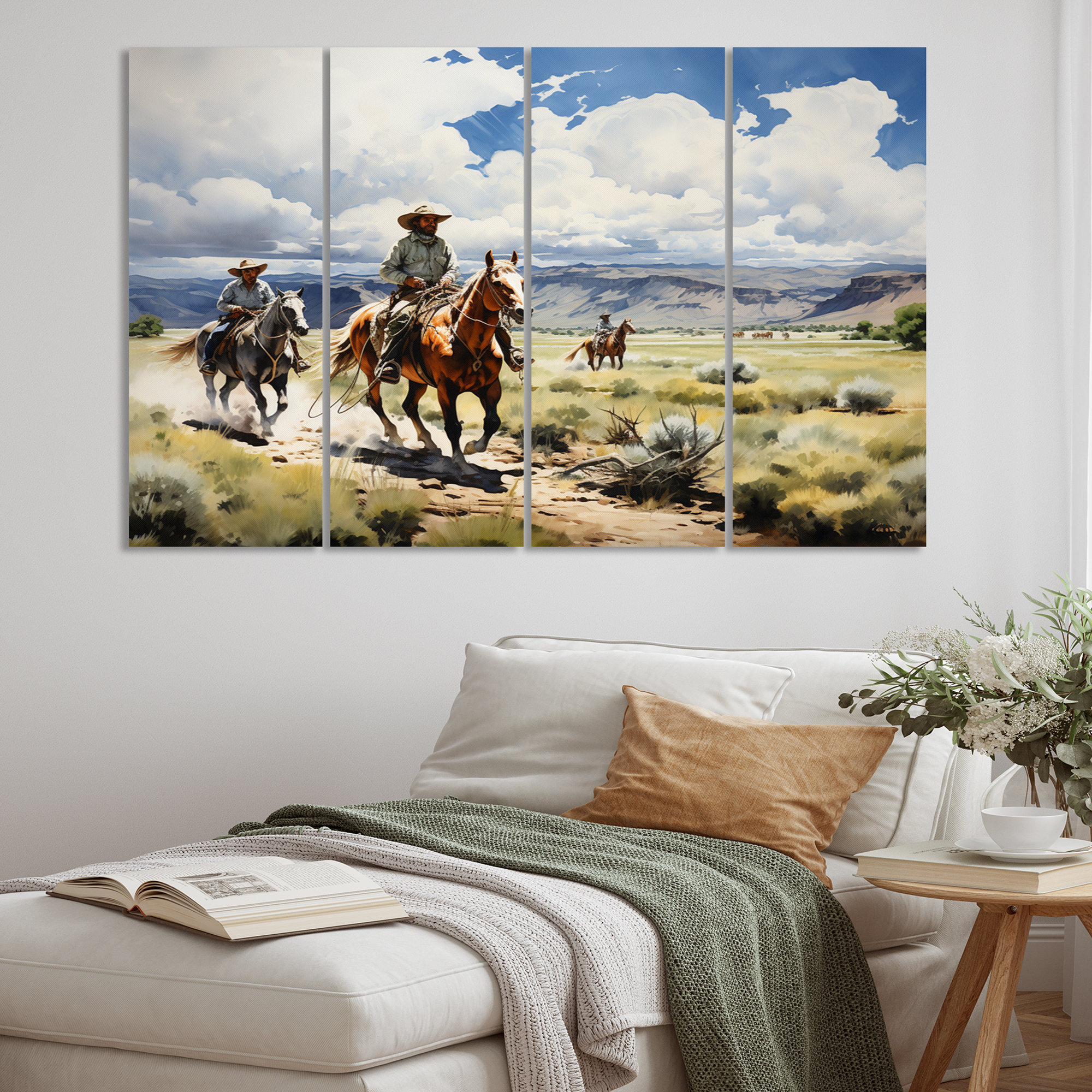 Union Rustic Cowboy Ranch Life - Cowboys Metal Wall Decor Set 4 ...