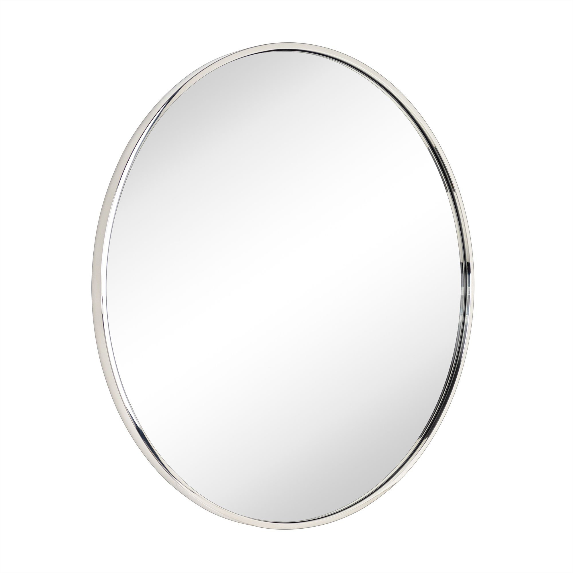 Latitude Run® Round Gold Mirror 30 inch, Brushed Brass Circle Mirror ...