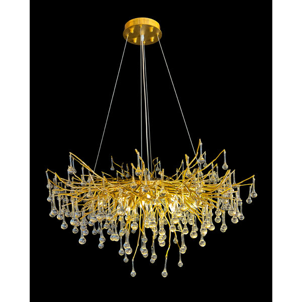 Mercer41 Charlane 15 - Light Aluminum Round / Oval Chandelier | Wayfair