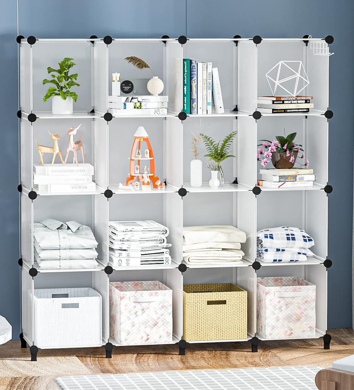 Rebrilliant 16 Cubby Closet Clothes storage rack for clothes storage ...