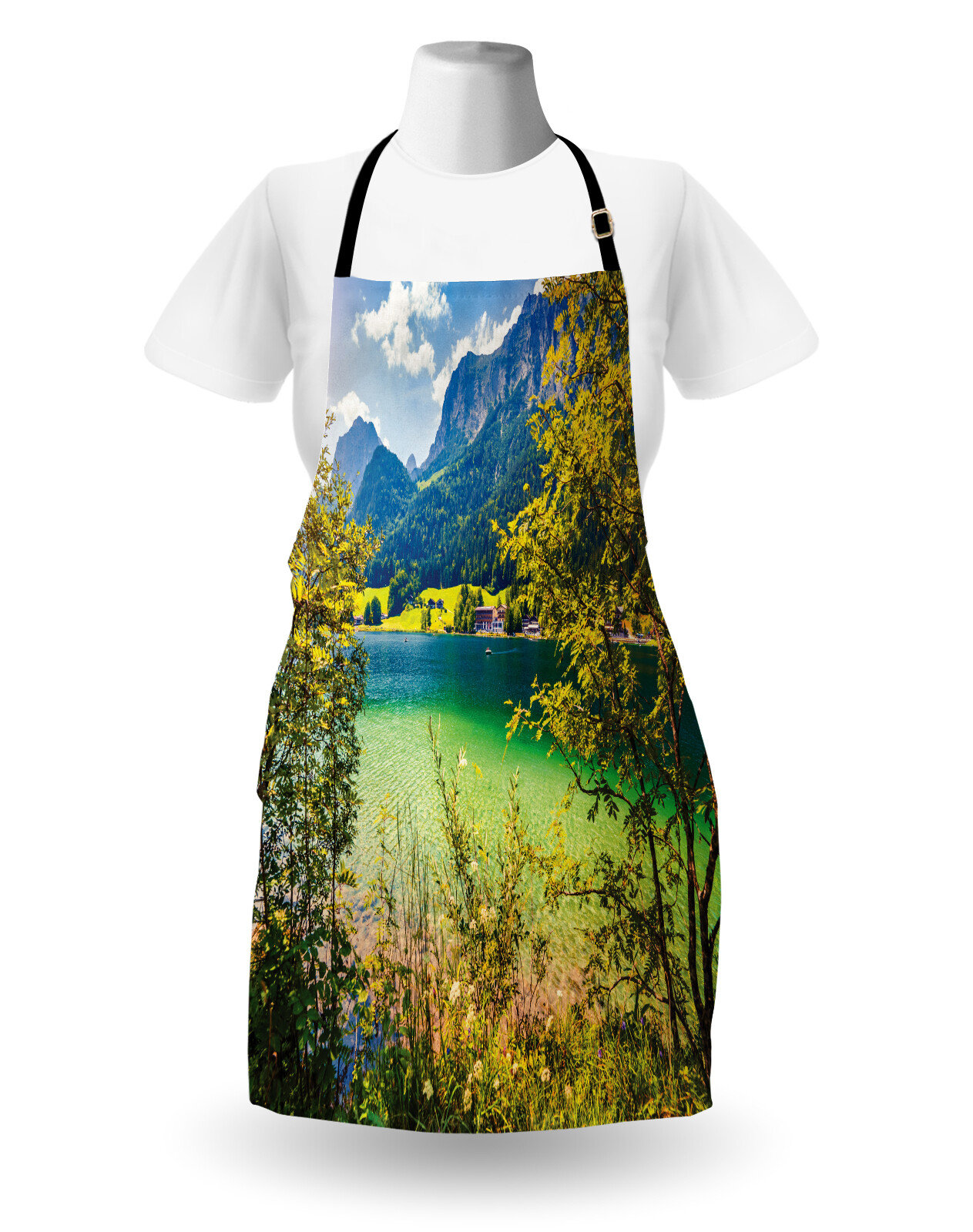 East Urban Home Landscape Apron Unisex Lake Salzburg Morning Adult Size ...