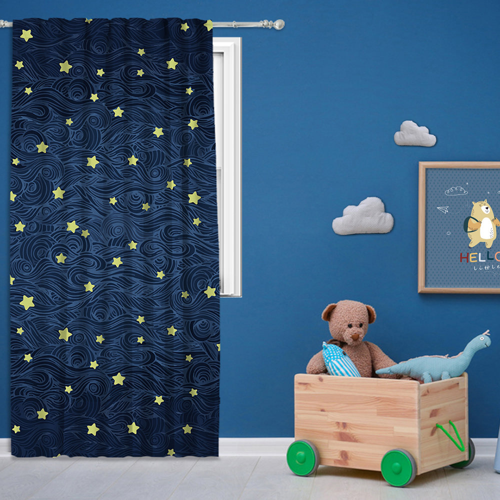 Lilijan Home & Curtain Dreamy Night Kids Room Curtain Lined Blackout ...