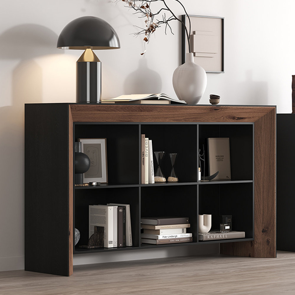 SUPROT Black Pine Six-compartment Locker Bookcase | Wayfair