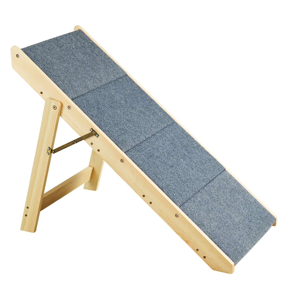 Latitude Run® Wood Pet Stairs/Pet Steps, 2-in-1 Foldable Wooden Dog ...