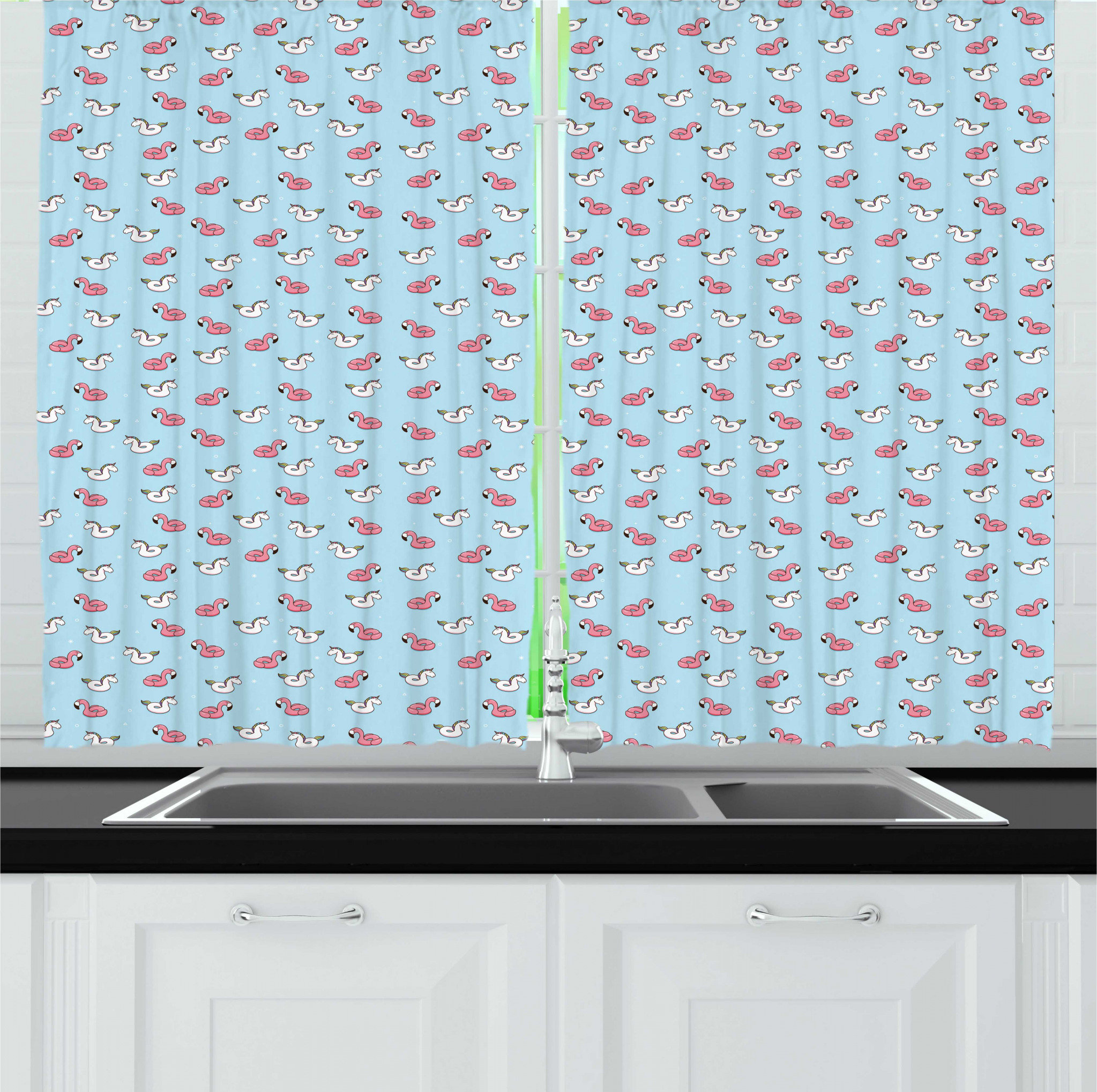 East Urban Home Inflatable Rubber Unicorn and Flamingo Cartoon Swimming ...