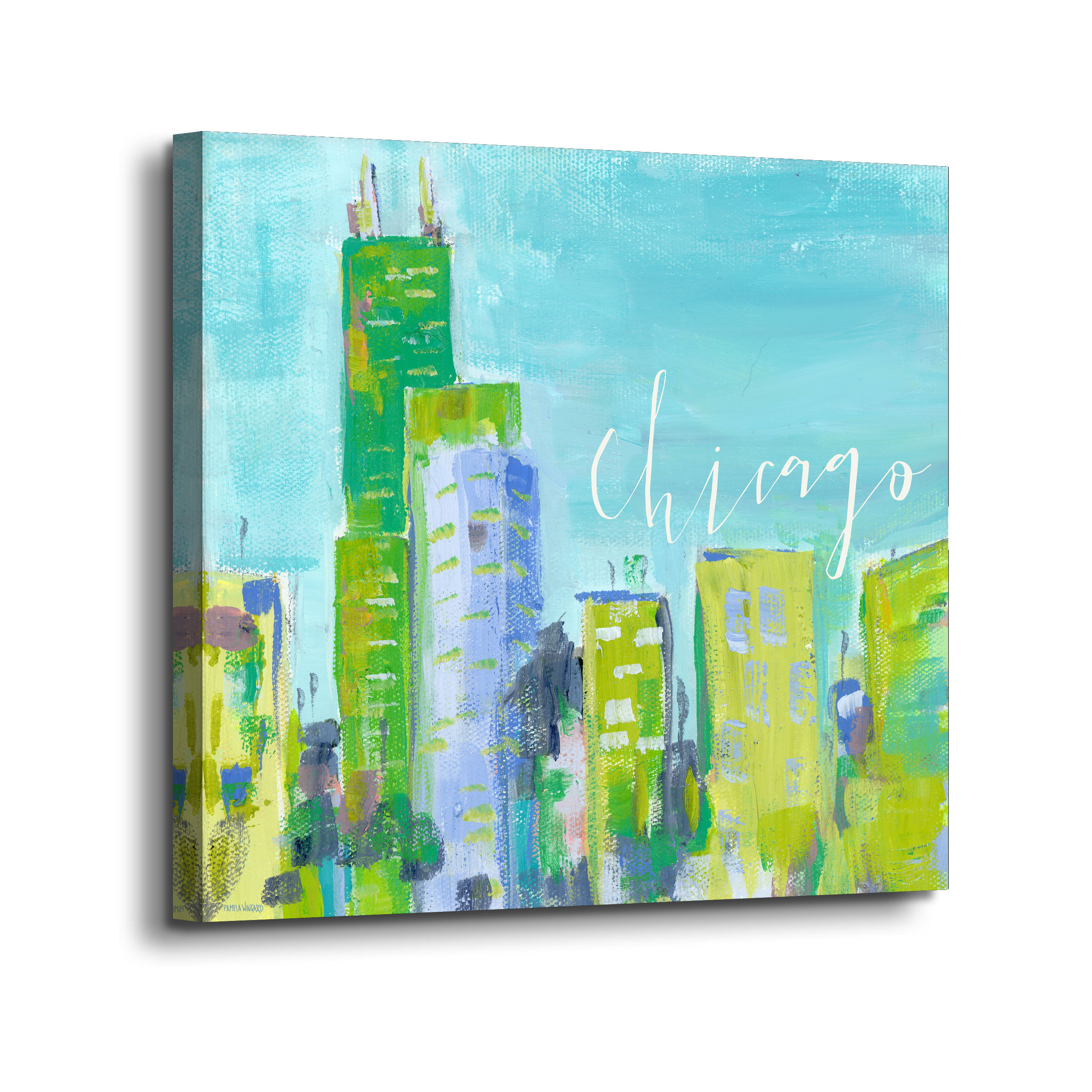 Ebern Designs 'Chicago' Graphic Art Print on Canvas | Wayfair